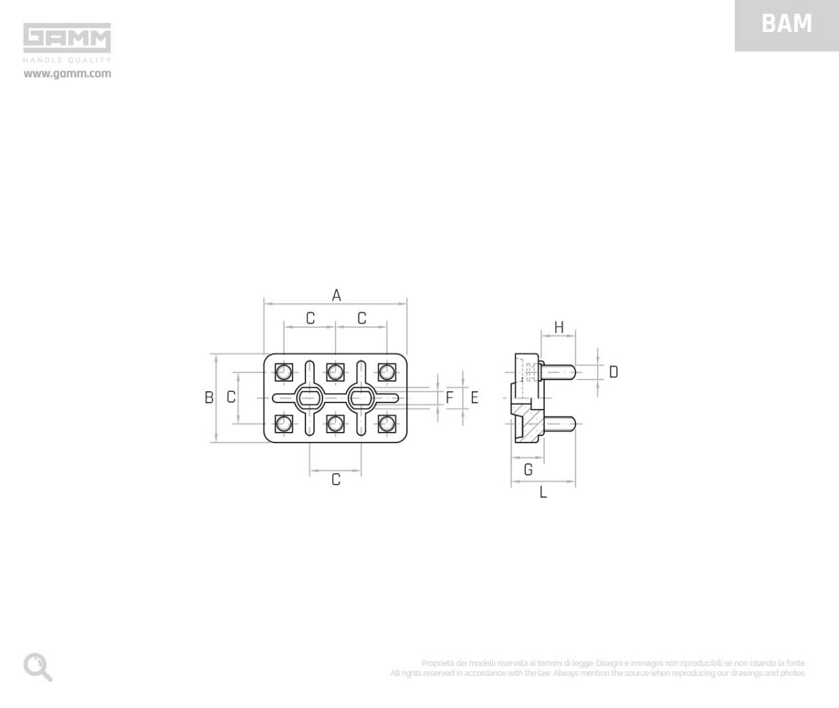 BAM terminal block in UL-approved aminoplastic with square-base clamps ...